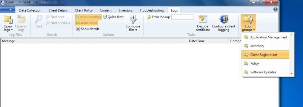 Configuration Manager Support Center
