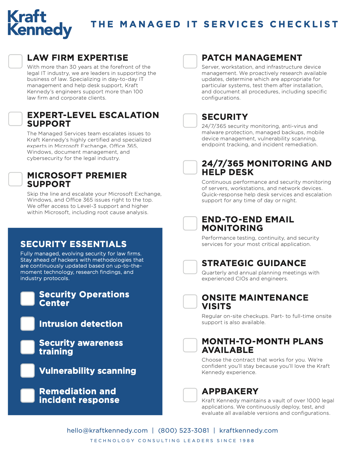 Managed IT Checklist - Kraft Kennedy
