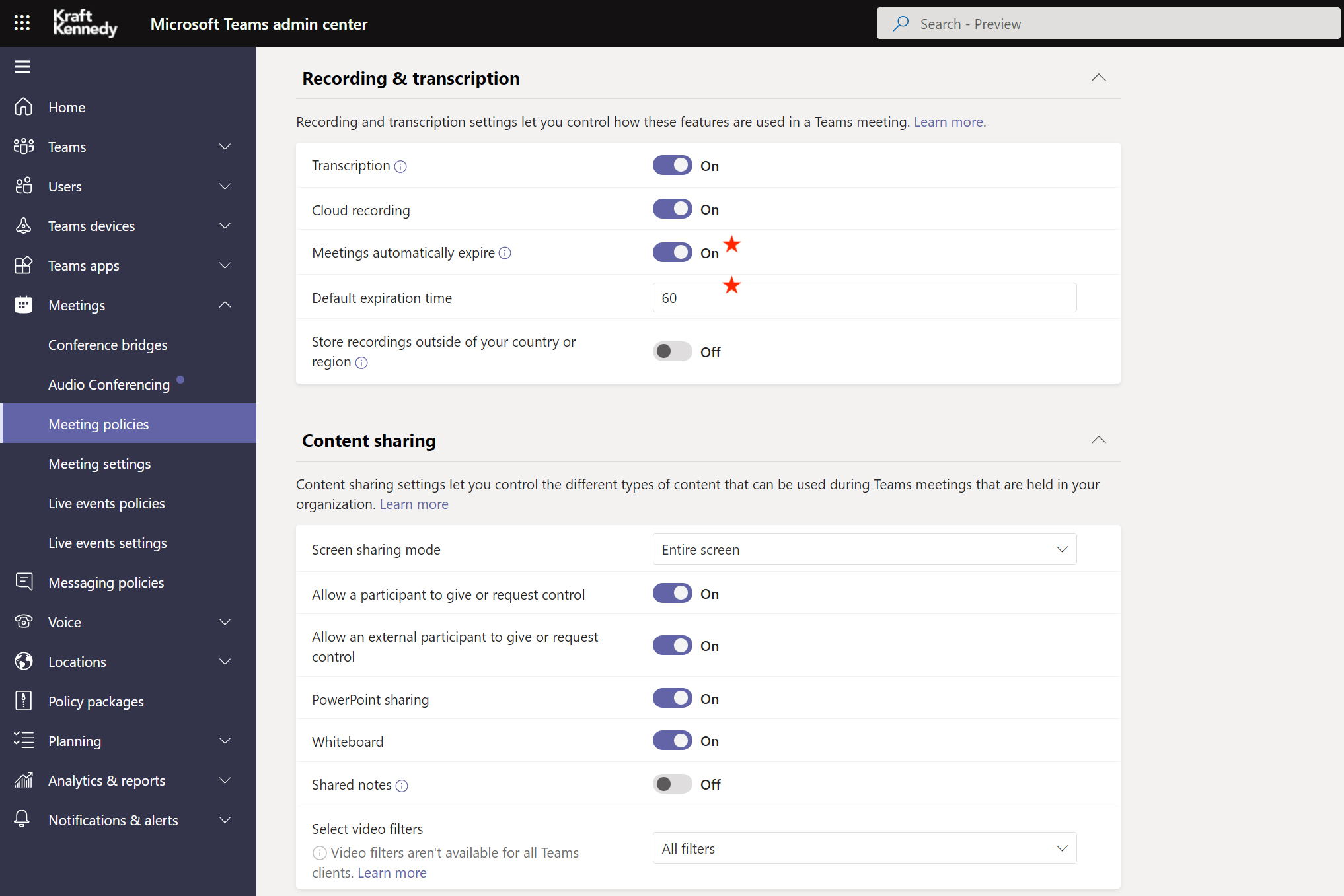 Microsoft Teams Meeting Recording Auto Expiration Kraft Kennedy