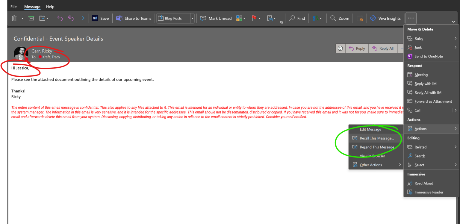 Message Recall Redux - Kraft Kennedy